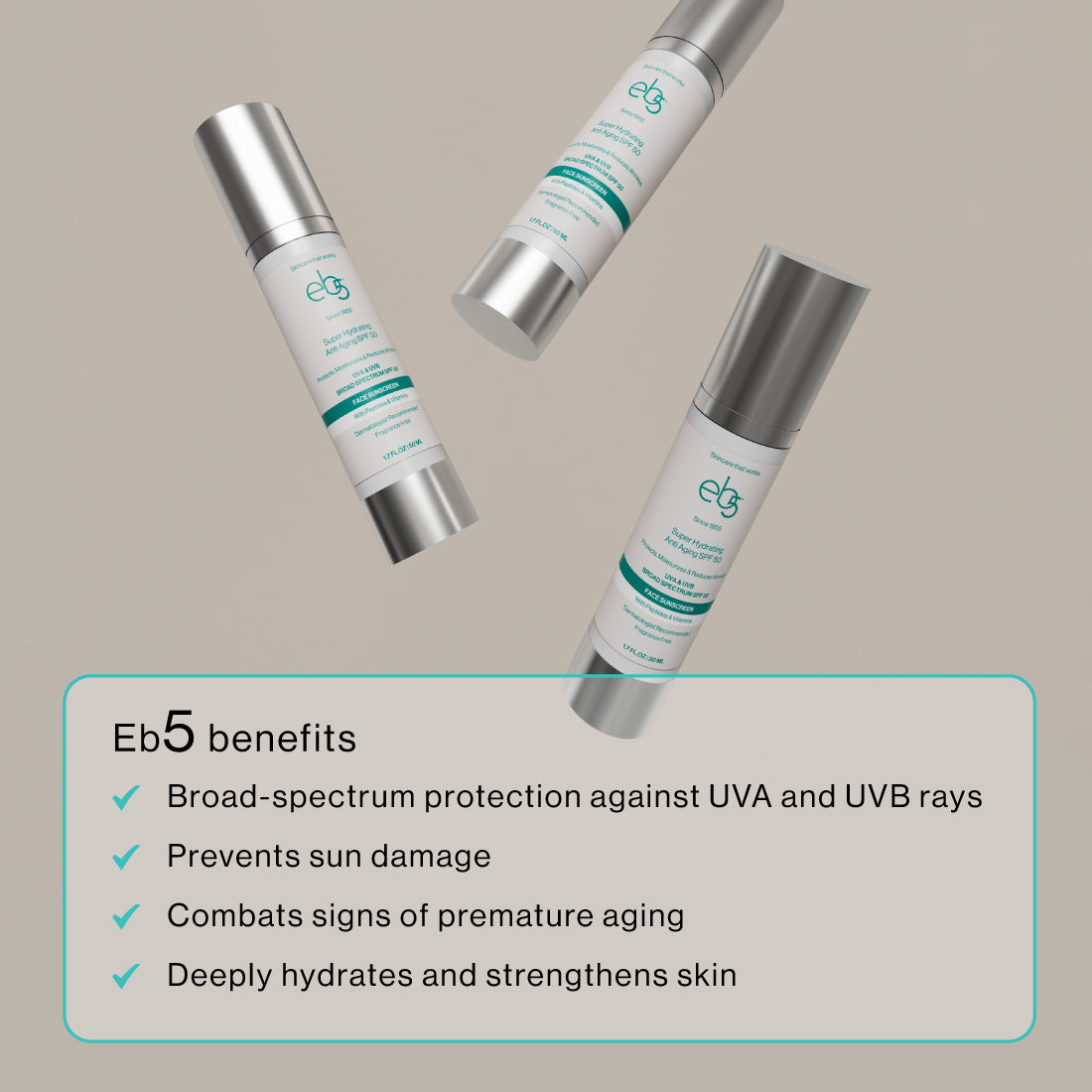 eb5 Super Hydrating Anti Aging SPF 50 Moisturizer Cream | Face ...